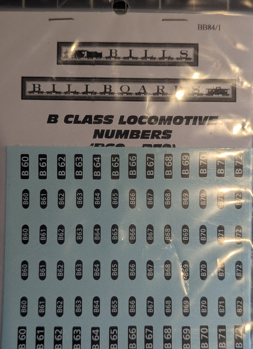 B Class numbers HO B60-B72 – Lyndons Trains